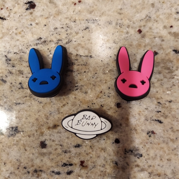 Jibbitz | Other | New 3 Pieces Bad Bunny Jibbitz | Poshmark